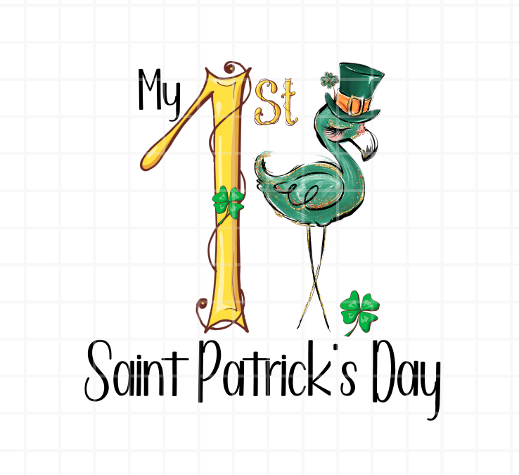 (Instant Print) Digital Download - My 1st Saint Patrick's Day Flamingo ...