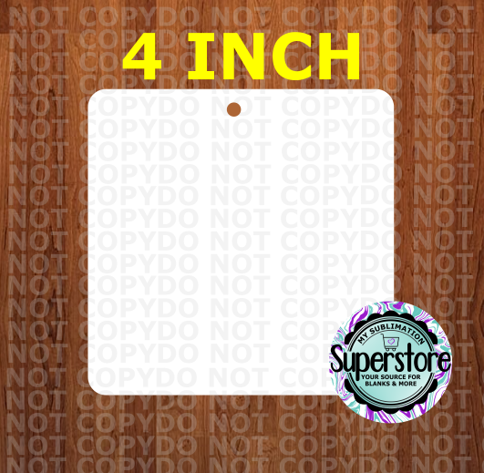 (4 inch) - Rounded corner square WITH HOLE - MDF Ornament – My ...
