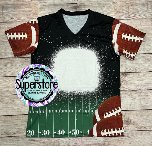 Football bleach sublimation t-shirt v-neck style - cotton feel – My ...