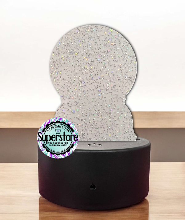 GLITTER Acrylic Snow Globe Light Base Blank - Sublimation Acrylic – My ...