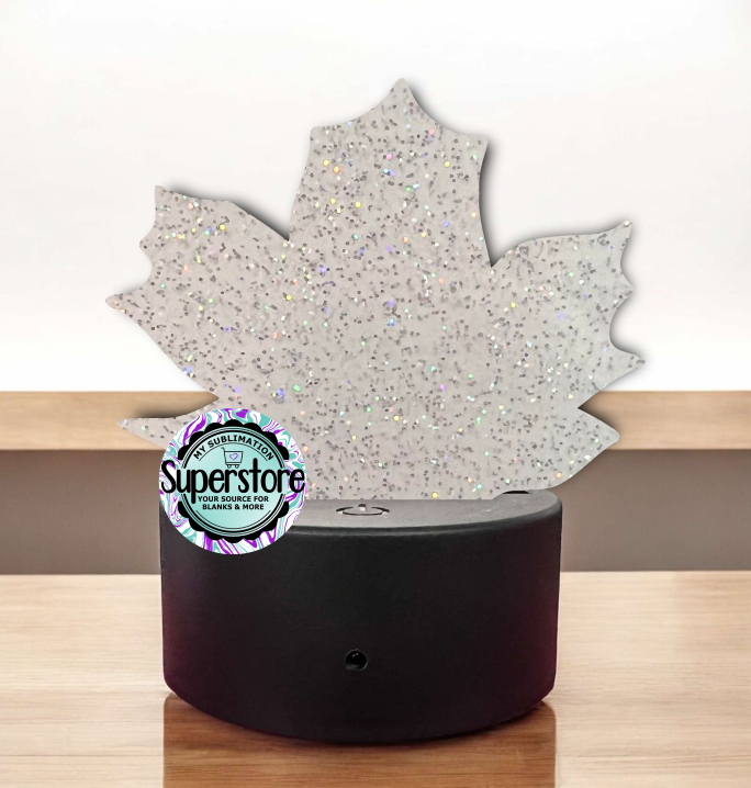 GLITTER Acrylic Leaf Light Base Blank - Sublimation Acrylic – My ...