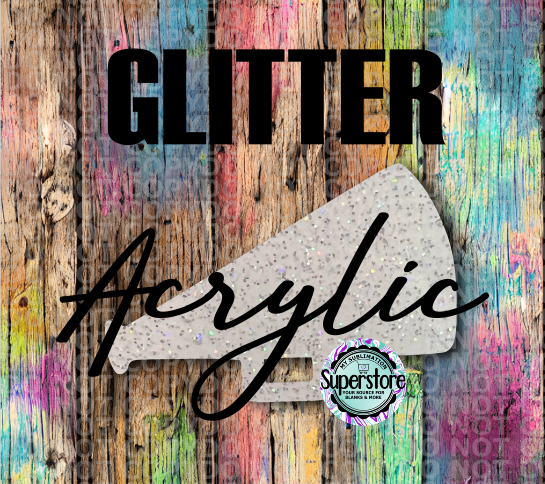 GLITTER Acrylic Megaphone - With or Without Hole - Sublimation Acrylic ...