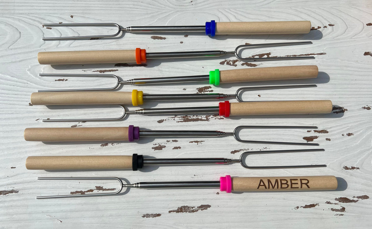 Laser engraved roasting sticks – My Sublimation Superstore