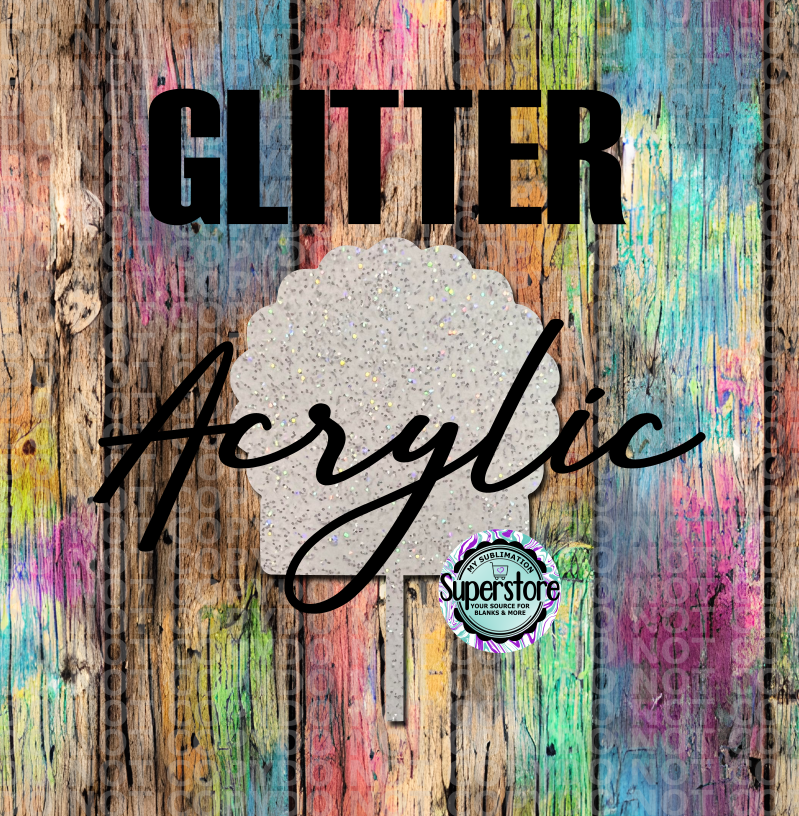 GLITTER Acrylic Scalloped cake topper - Sublimation Acrylic – My ...