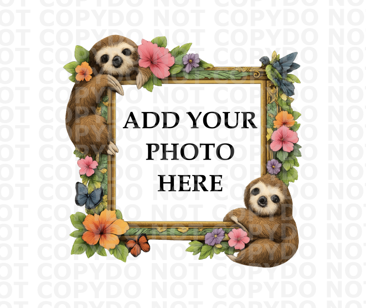 Digital Download - Sloth Frame - Add your own photo - made for our bla ...