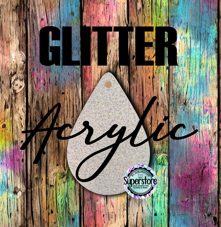 GLITTER Tear Drop - With or Without Hole - Sublimation Acrylic – My ...