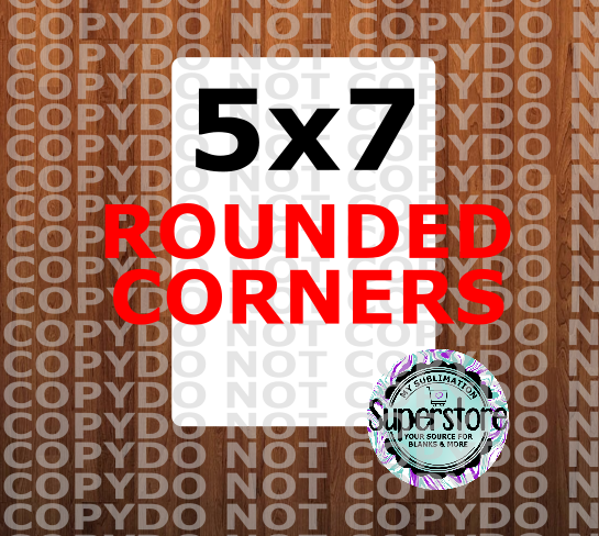 ROUNDED corners - 5x7 unisub board without holes - sublimation blank ...
