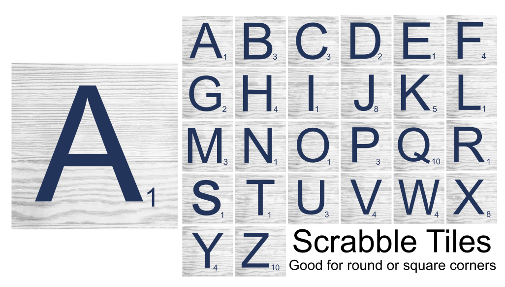 (Instant Print) Digital Download - Scrabble tiles, complete set A-Z ...
