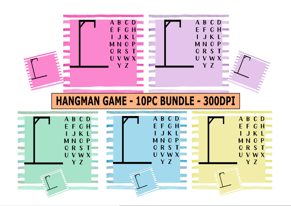 (Instant Print) Digital Download - 10pc Hangman Design Bundle - made f ...