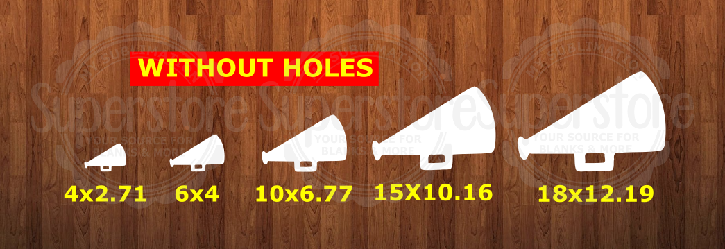 Megaphone withOUT holes - 5 sizes to choose from - Sublimation Blank ...