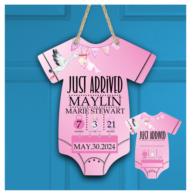Digital Download - 2pc baby body suit birth annoucement design bundle ...