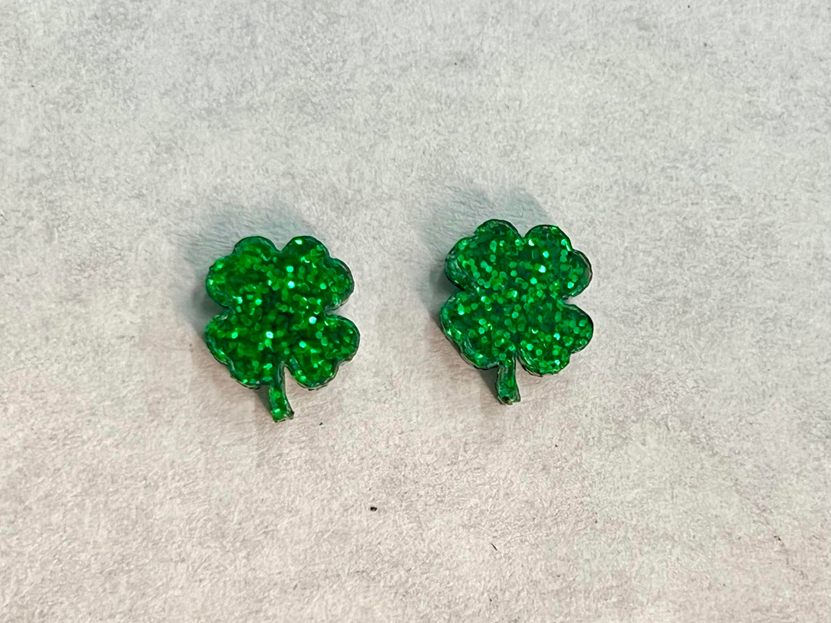 Acrylic stud clover glitter - 10 pair or 20 pair bundle – My ...
