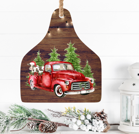 (Instant Print) Digital Download - Red truck and cow cattle tag - Made ...