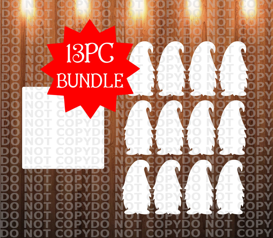 13pc gnome with sqaure bundle - WITHOUT holes - interchangeable tiered ...