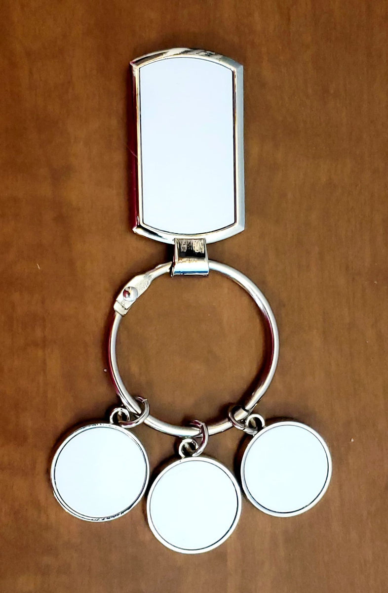 Metal keychain with 3 disc – My Sublimation Superstore