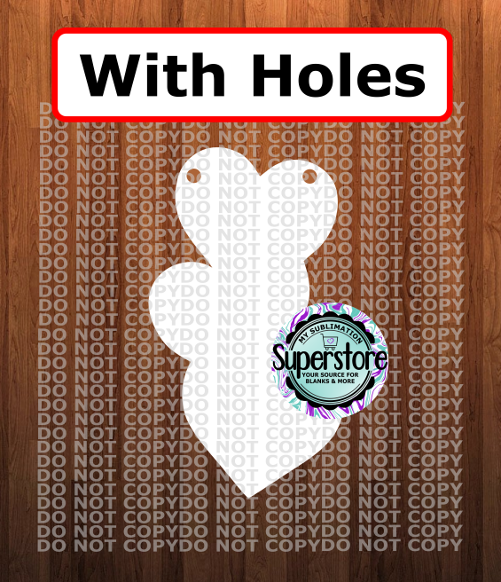 Trio Heart - with holes - Wall Hanger - 5 sizes to choose from - Subli ...